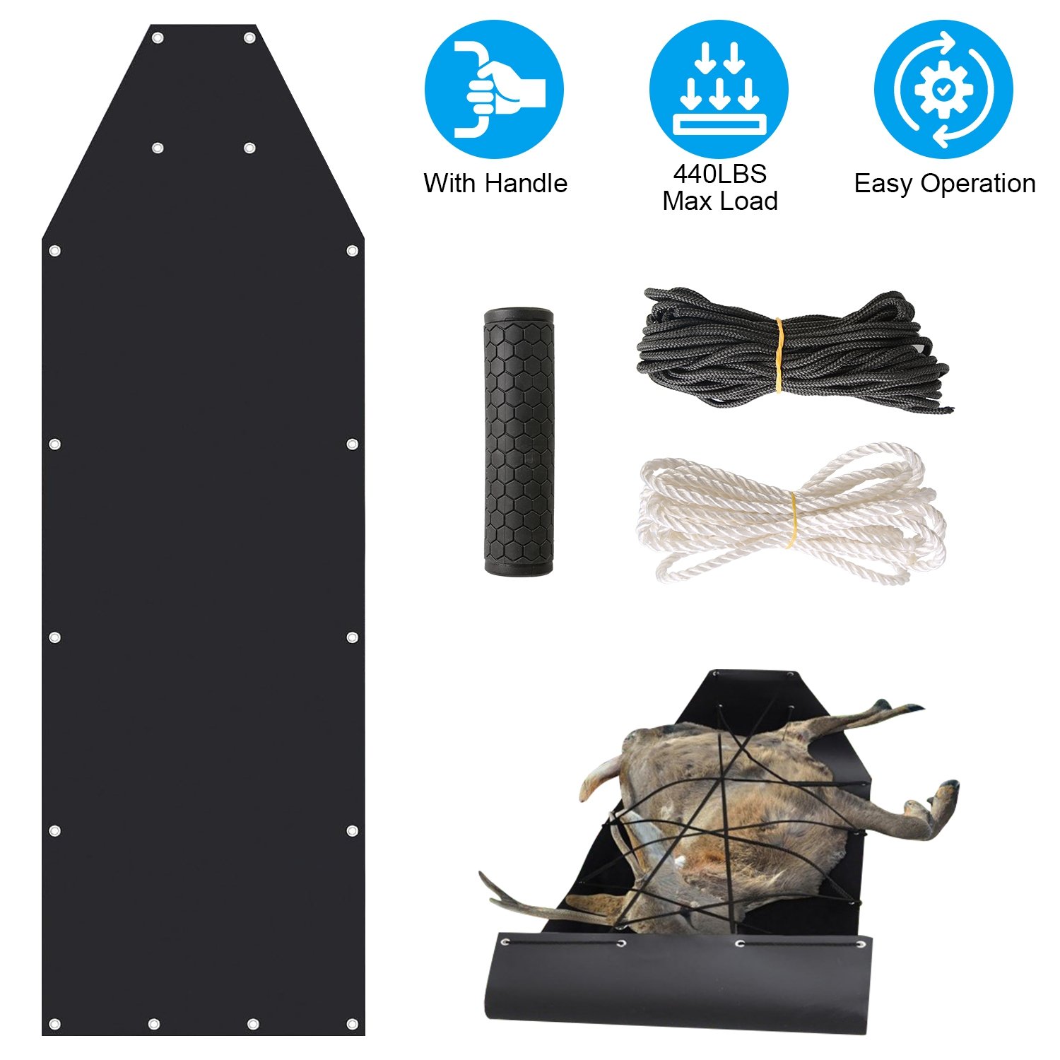 Deer Drag Sled With Handle Deer Cart Game Hauler Snow Sledding Pad ...