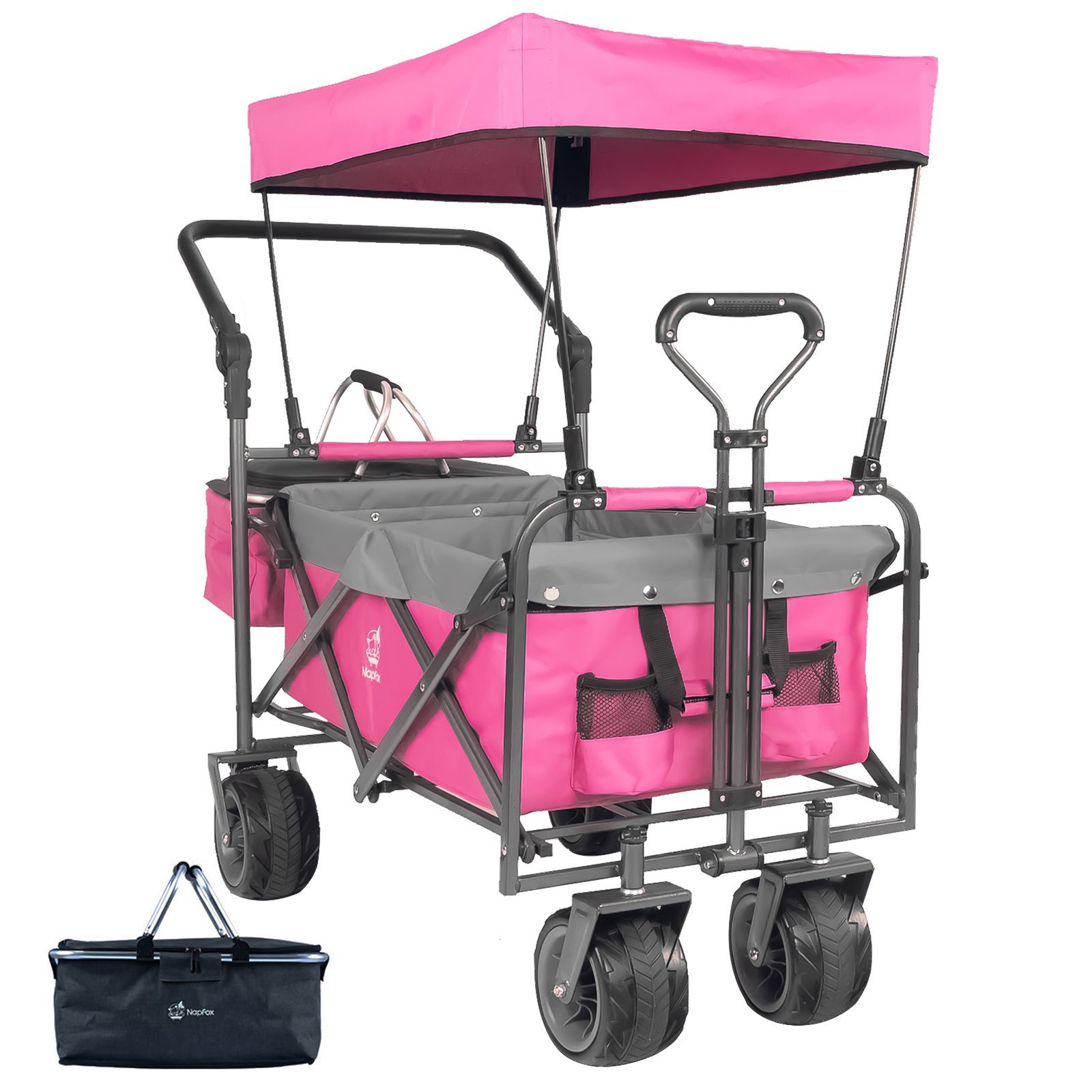 Collapsible Wagon 140L Wagons Carts Foldable With Removable Canopy ...